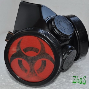 Cyber Mask Cyber Gothic Mask Black Gas Mask BIOHAZARD Respirator Red ...
