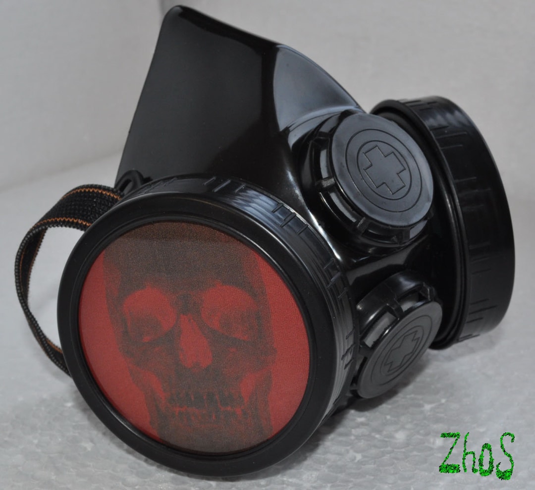 Cyber Mask Cyber Gothic Mask Halloween Black Gas Mask Violet Simbol ...