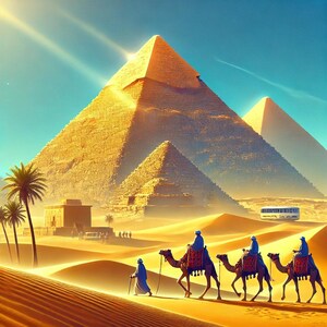 Digital Painting of Egyptian Pyramids | Desert Landscape Art | Ancient ...