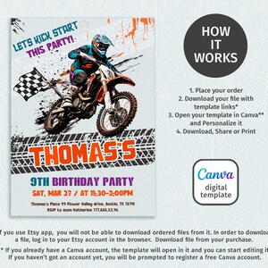 Motocross Birthday Invitation, Bike Birthday Invitation, Extreme ...