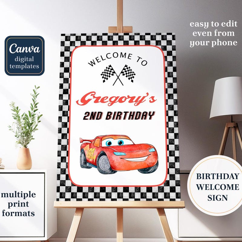 Cars Poster for Birthday - Etsy