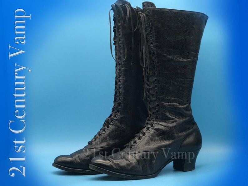 Victorian Edwardian Boots. 1900s. Antique. Leather. Laced. - Etsy