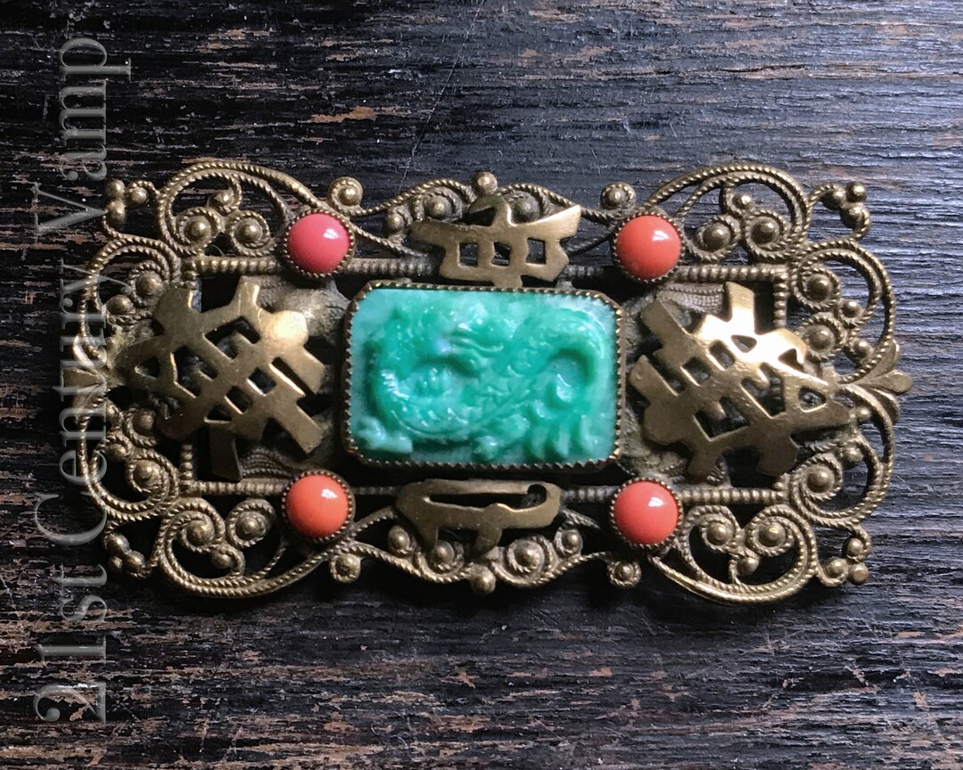 1930s Neiger Brooch. Chinese Line. Asian Theme. Orientalist. 20s 30s ...