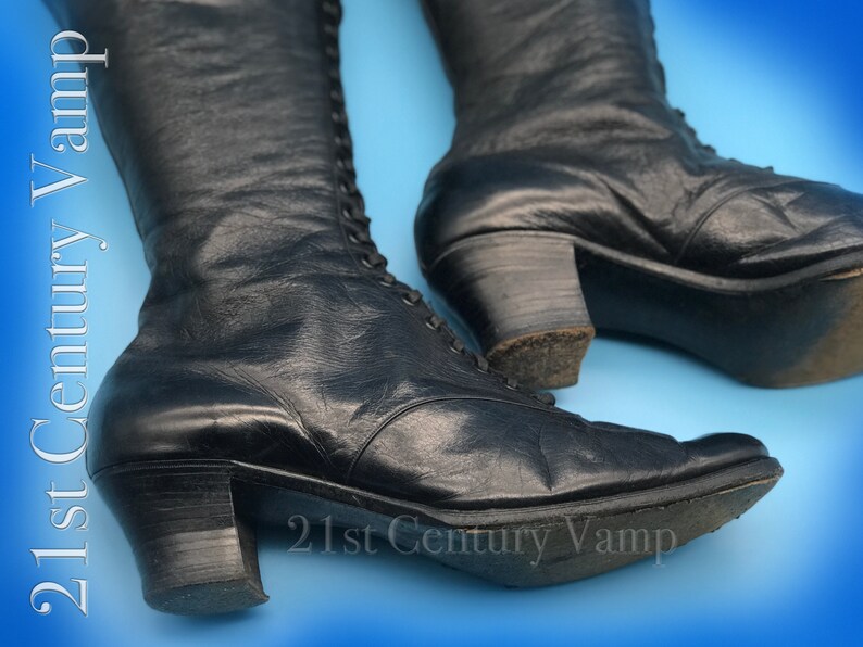 Victorian Edwardian Boots. 1900s. Antique. Leather. Laced. - Etsy