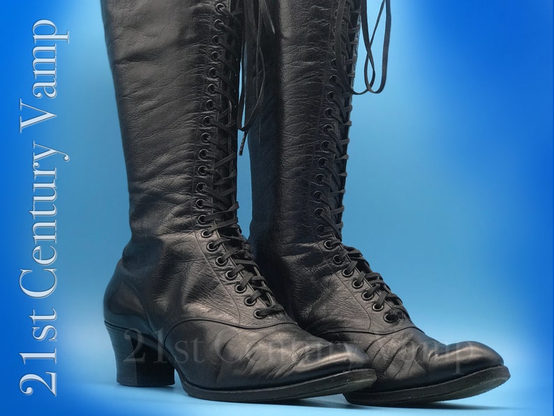 Victorian Edwardian Boots. 1900s. Antique. Leather. Laced. - Etsy