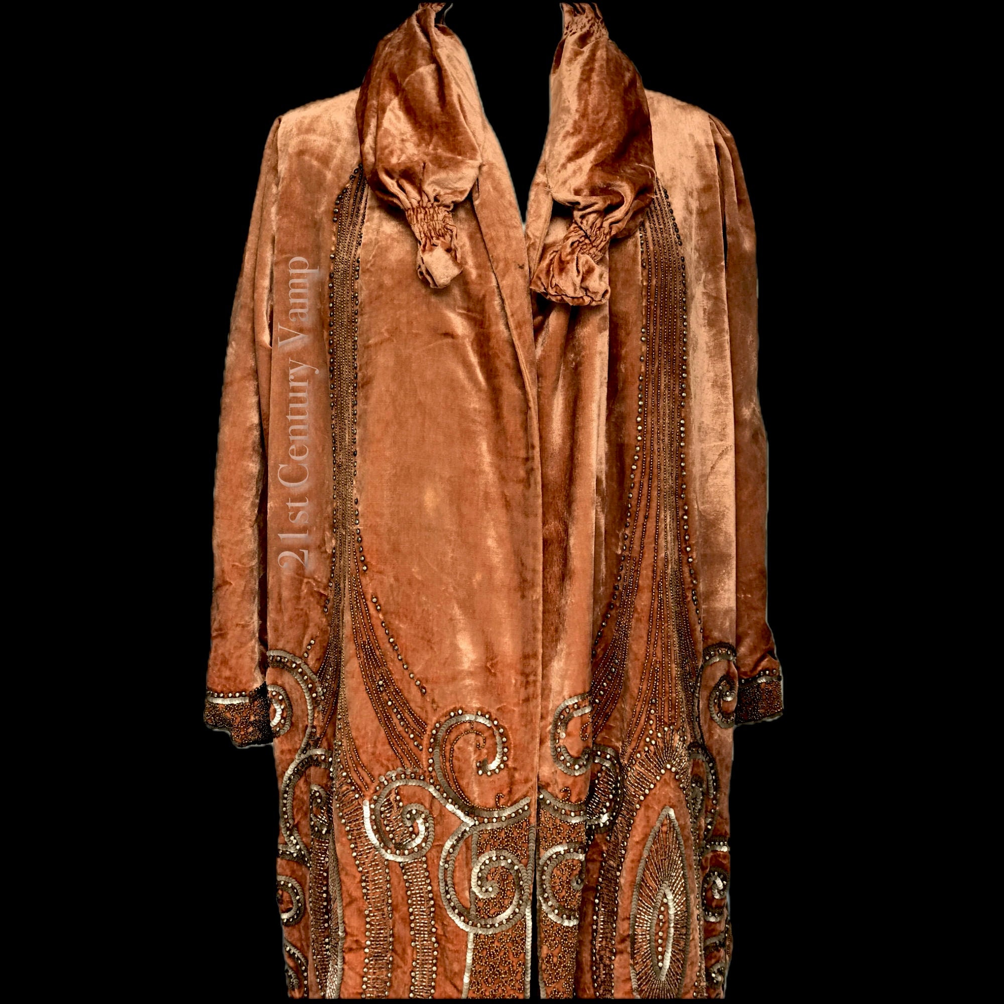 1920s Opera Coat. Embroidered Beads and Sequins. Bonwit Teller. Antique ...