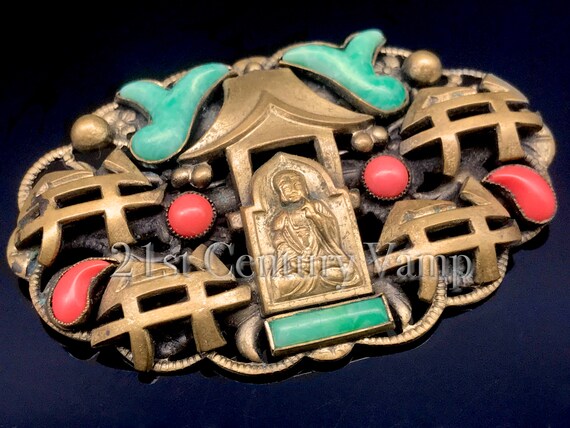 1930s Neiger Brooch. Chinoiserie. Chinese Line. Buddh… - Gem