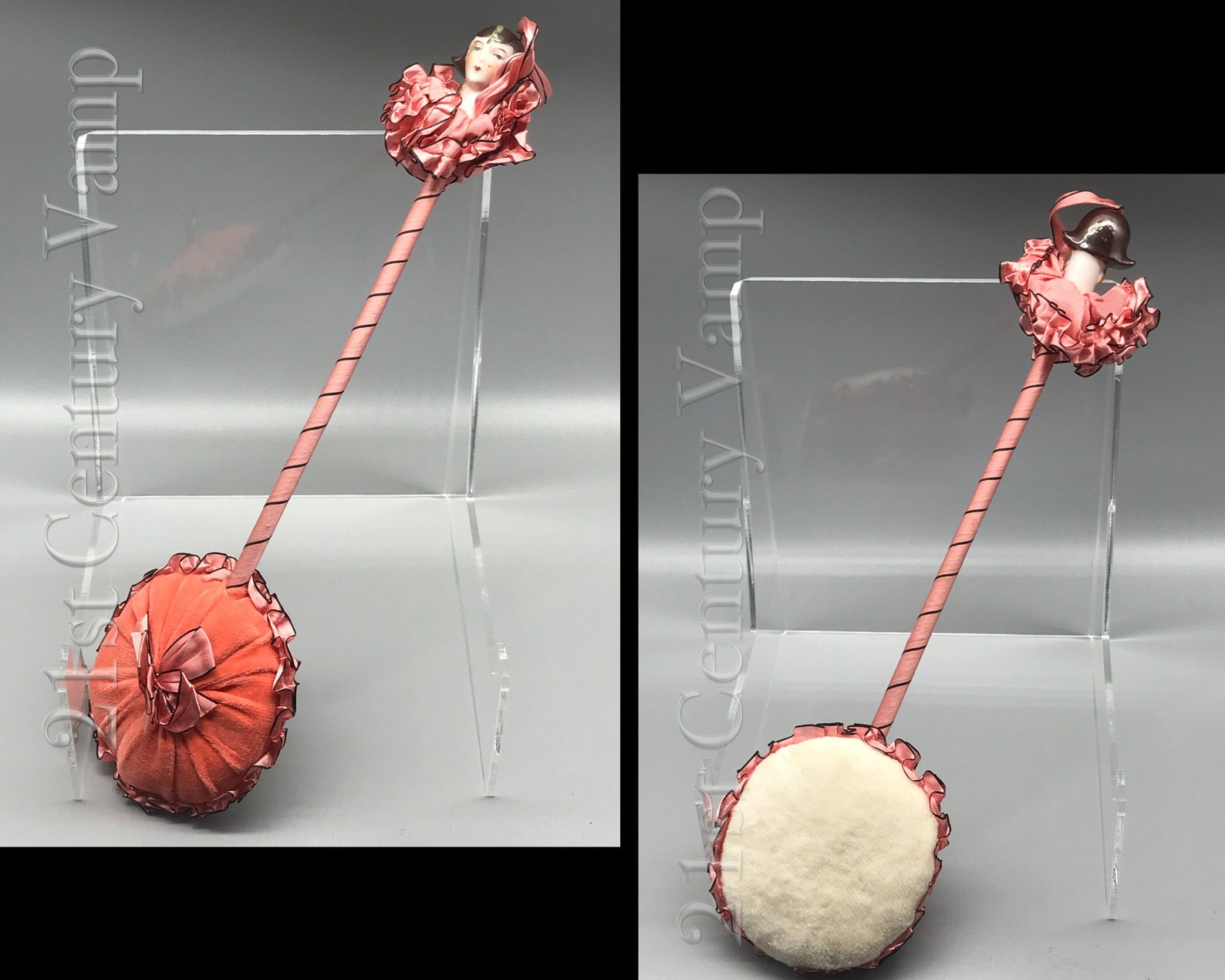 Rare 1920s Powder Puff Wand Flapper Doll. Boudoir. Ruffles. Ribbons ...