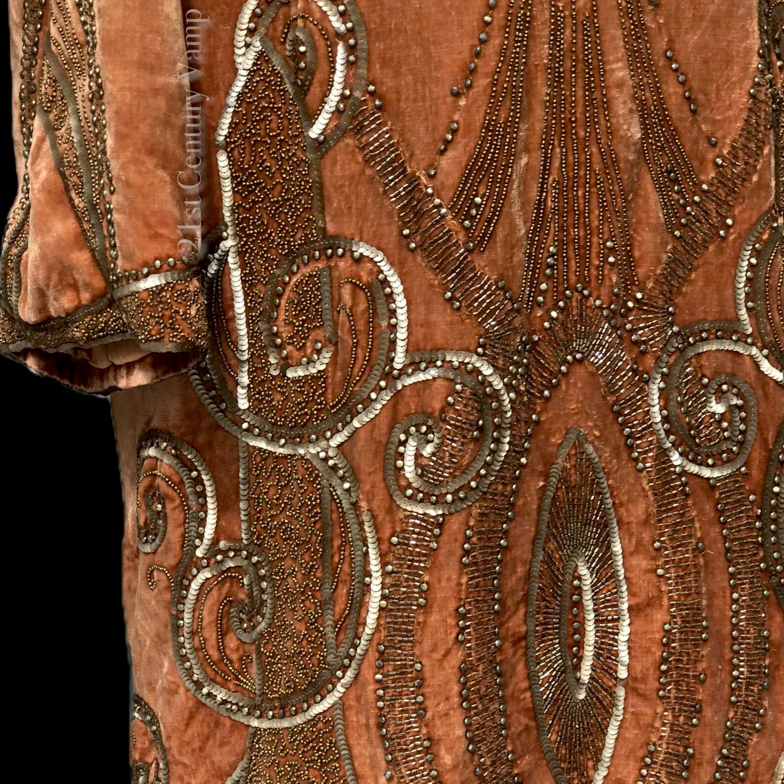 1920s Opera Coat. Embroidered Beads and Sequins. Bonwit Teller. Antique ...