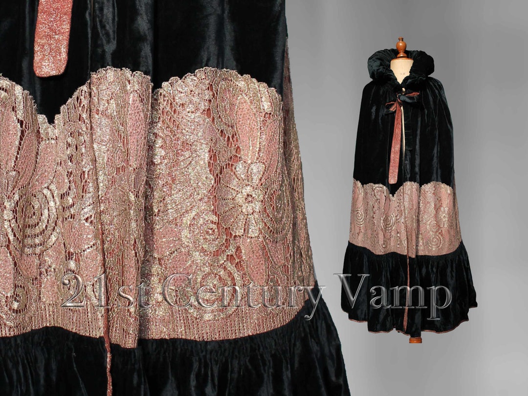1920s Opera Cape. Reversible Velvet Pink Lamé. Flapper. Jazz Age. Rose ...