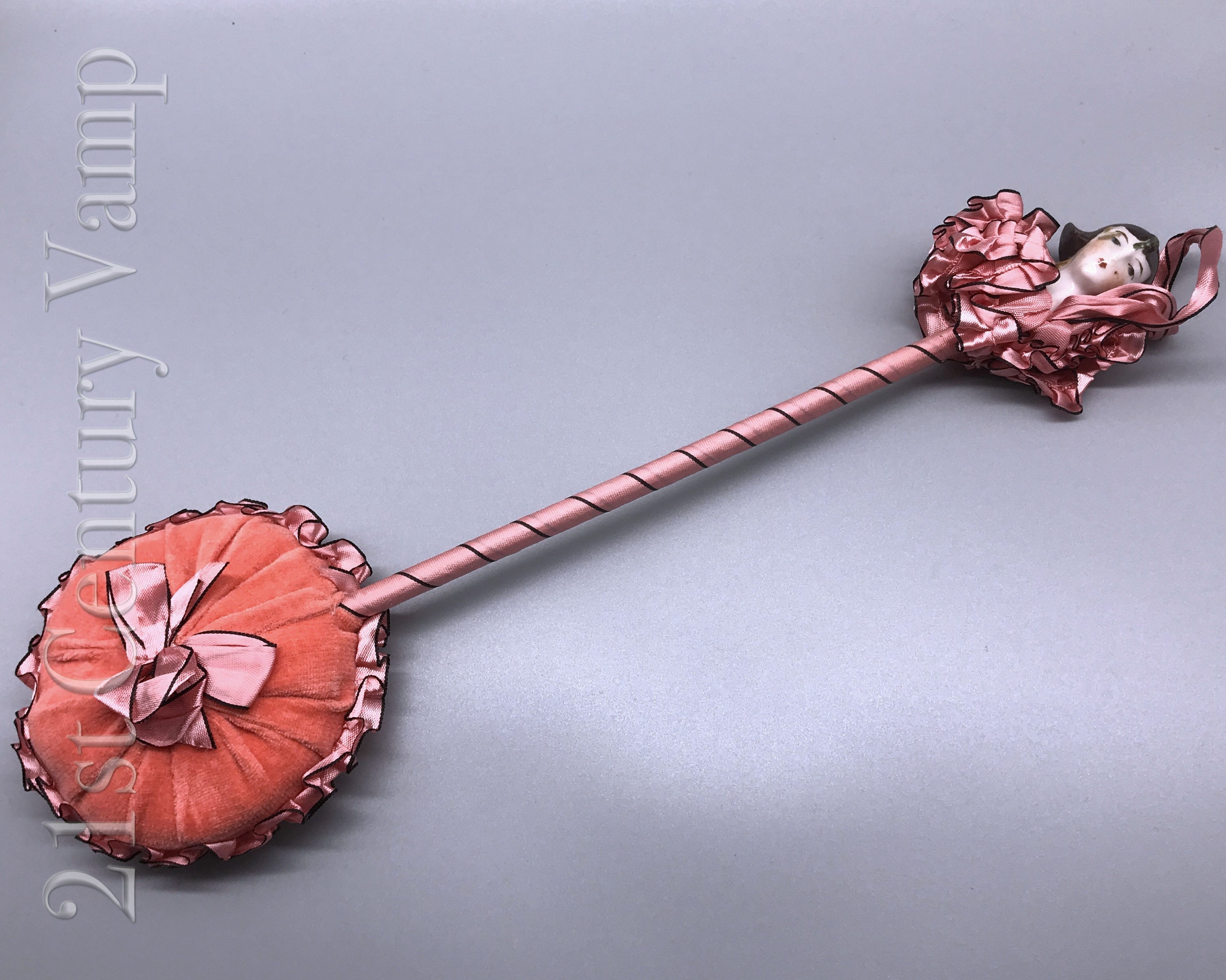 Rare 1920s Powder Puff Wand Flapper Doll. Boudoir. Ruffles. Ribbons ...