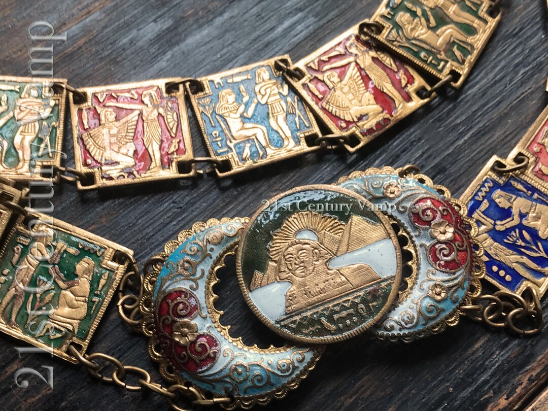 1920s Egyptian Revival Belt. Champlevé Enamel. Art Deco. - Etsy