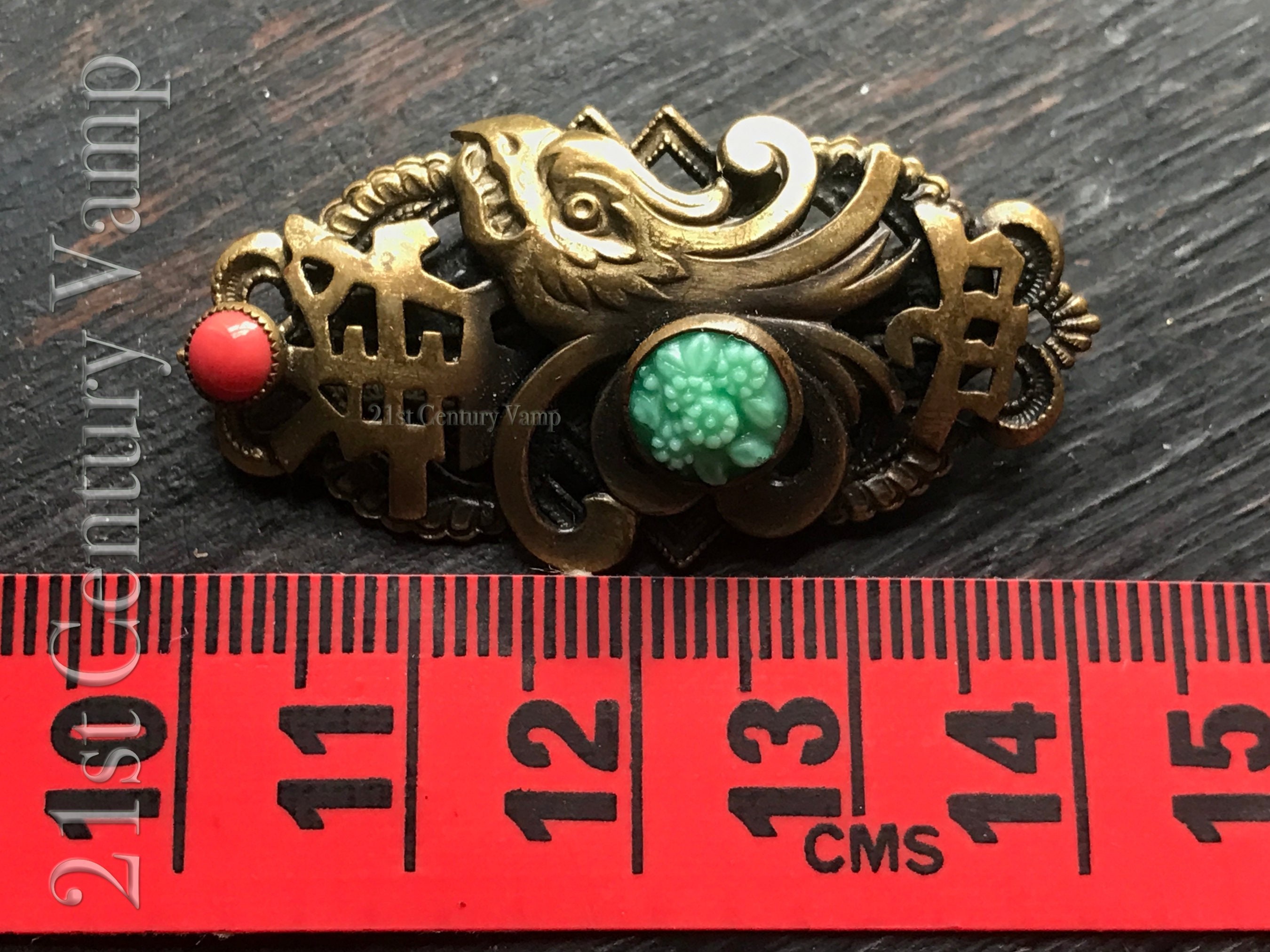 1920s Neiger Brooch. Chinese Line. Chinoiserie. Phoenix. Asian. Jade ...