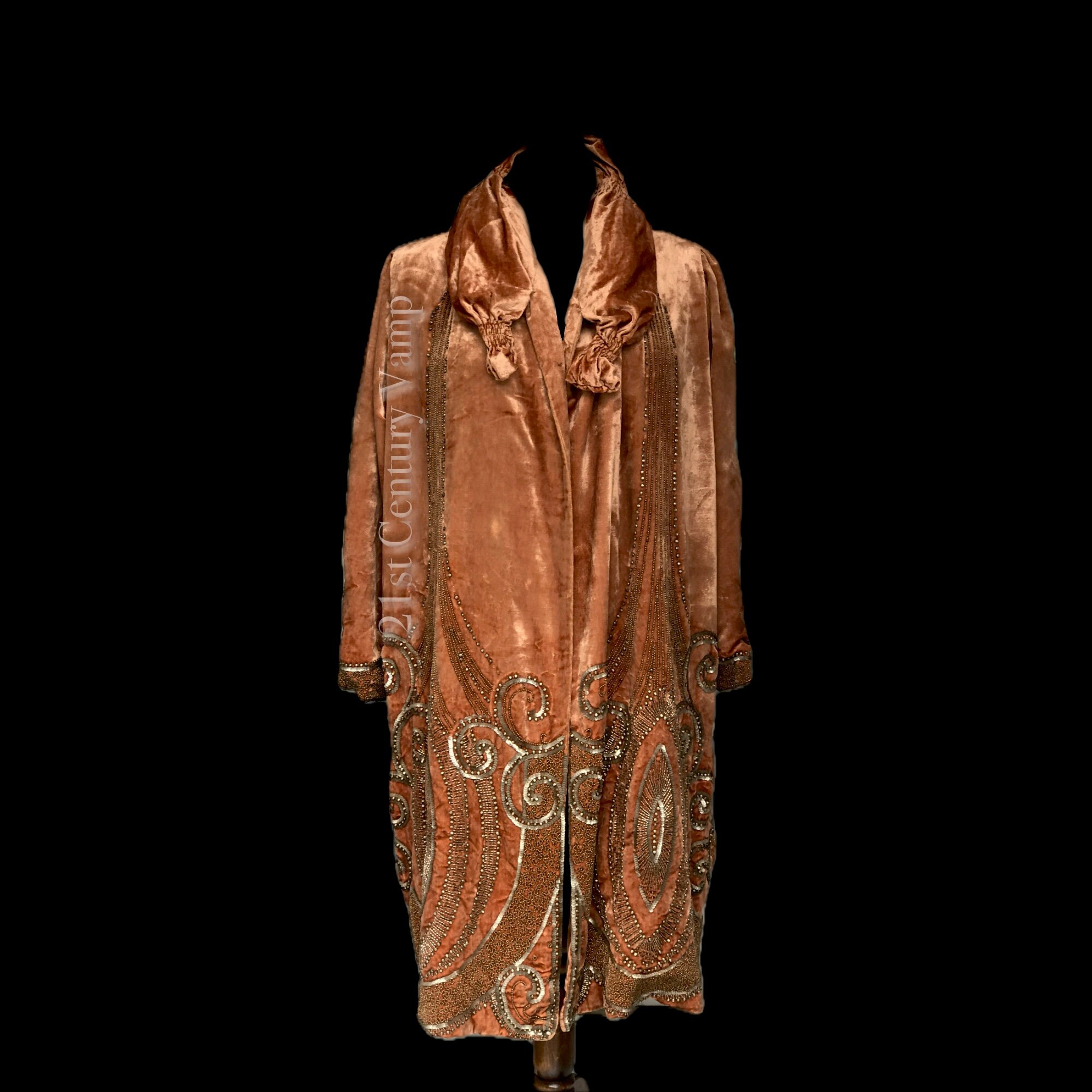 1920s Opera Coat. Embroidered Beads and Sequins. Bonwit Teller. Antique ...