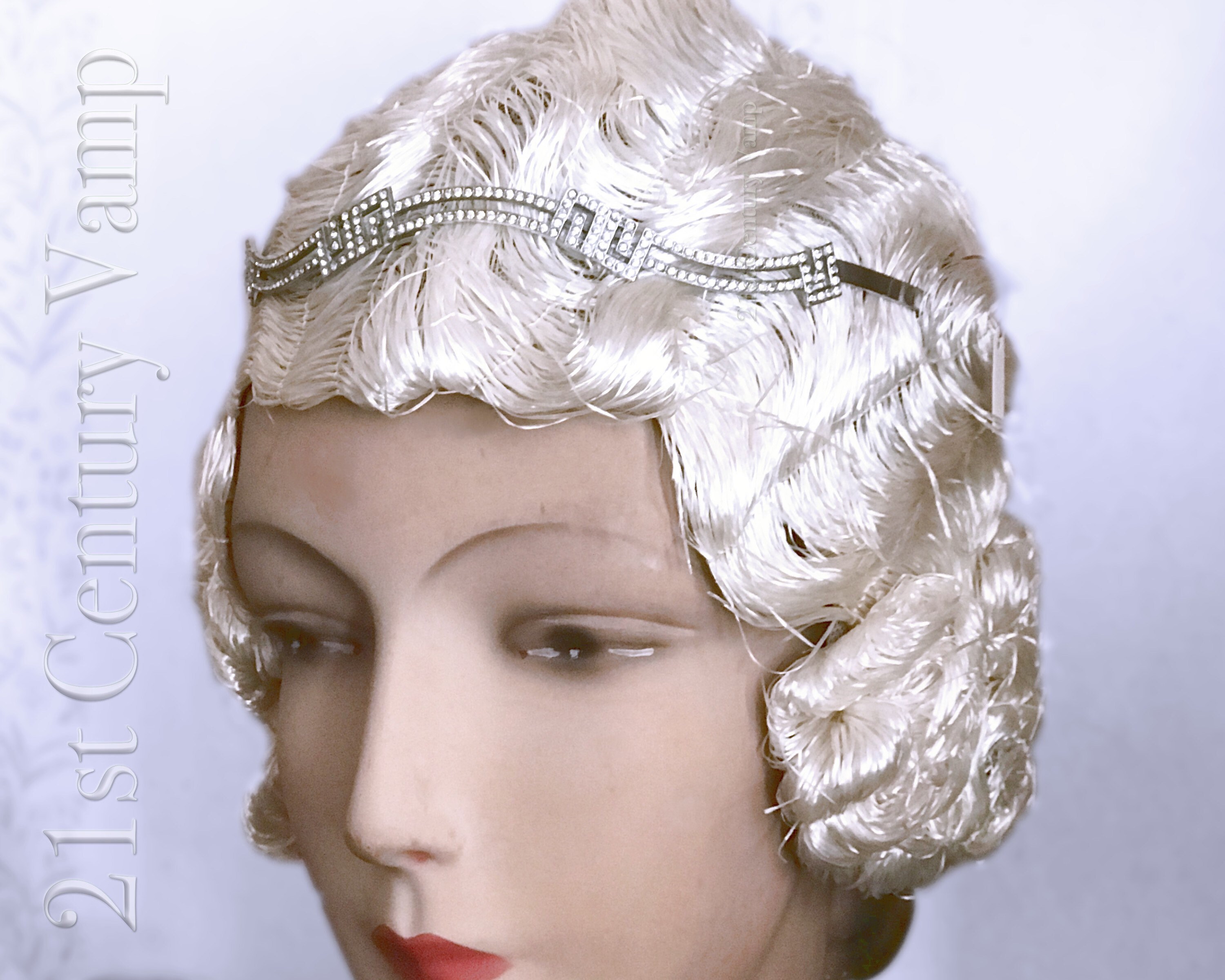 Art Deco Tiara. Greek Key Design. Sparkling Pastes. Silver - Etsy UK