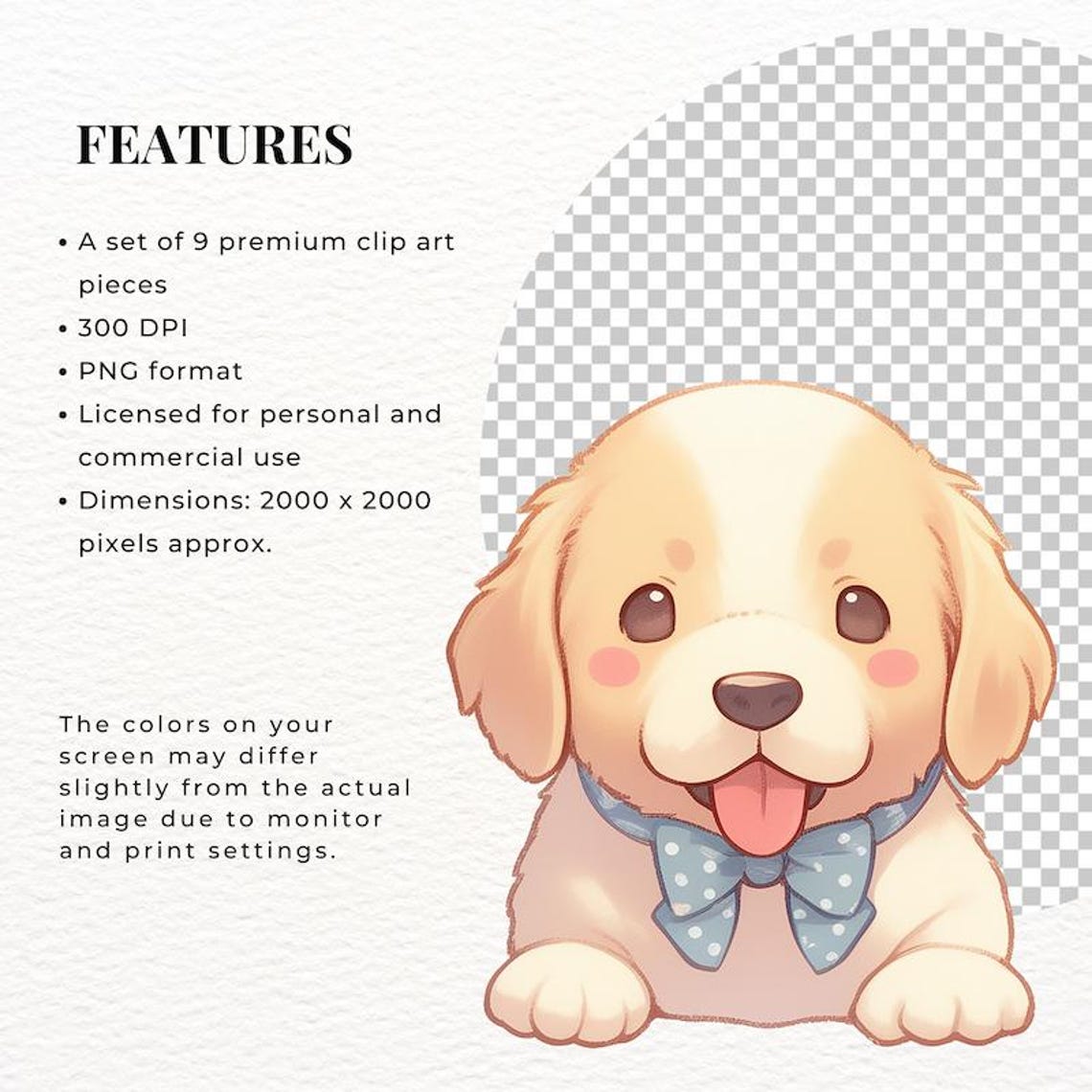Cute Puppies Clipart, Dog, Pet, Kawaii Printable Digital Stickers ...