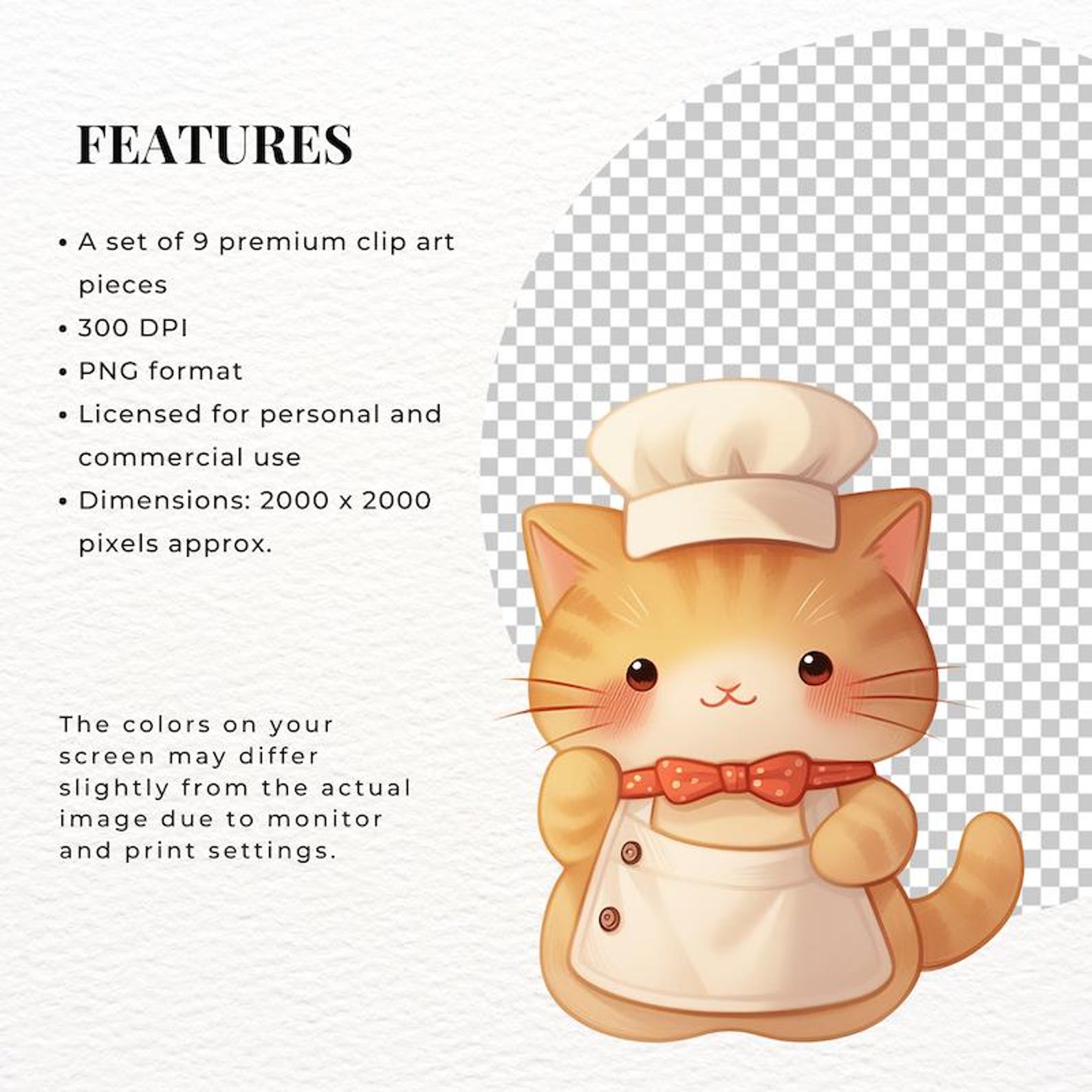 Cute Chef Kittens Clipart, Cat, Cooking, Kawaii Printable Digital ...