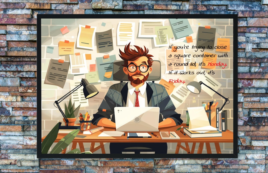 Monday Vs Friday Office Humor Poster – Funny Workweek Wall Art - Etsy