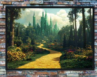 Munchkin Land Art Print Wizard of Oz Poster Fairytale Wall Decor Pastel ...