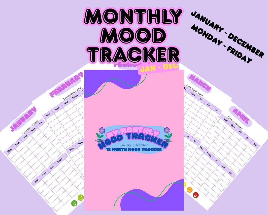 Mood Chart, Monthly Mood Tracker, Mood Log, Mood Tracker, Mood Tracker Pdf, Journal Template ...