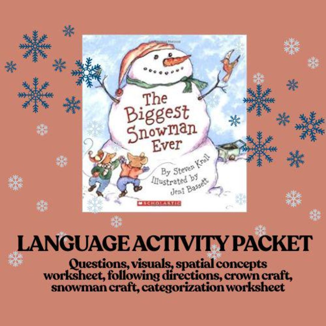 The Biggest Snowman Ever Language Activities | Winter Speech Therapy ...