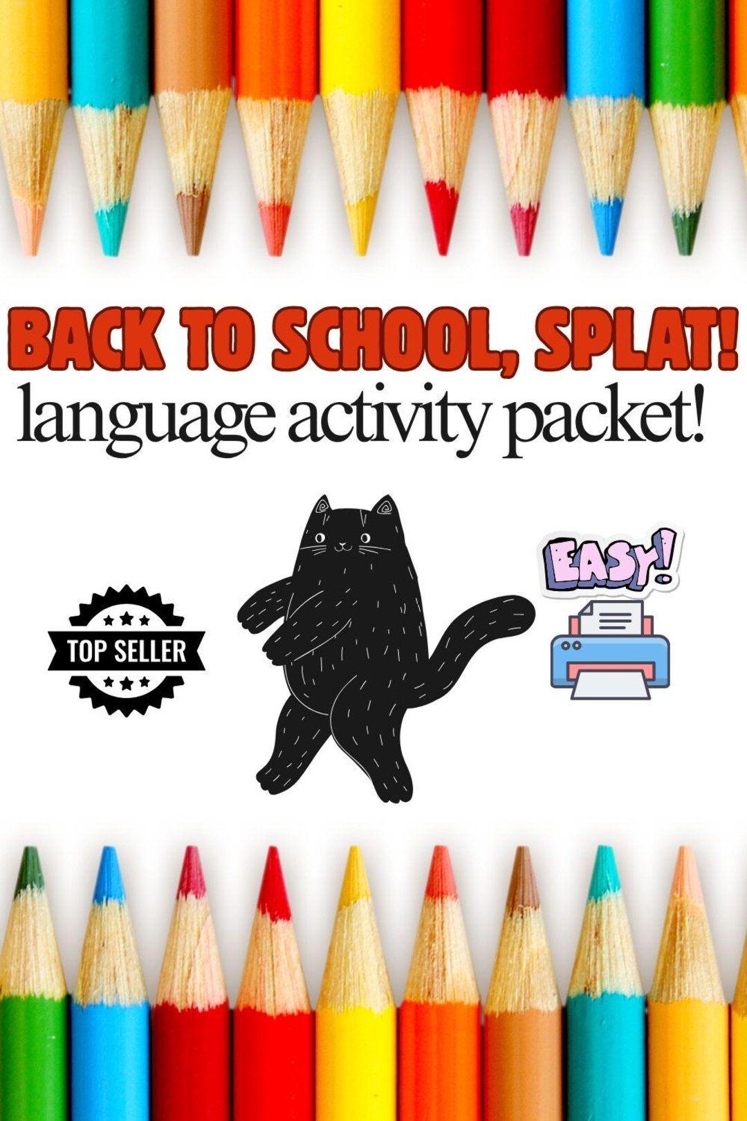 Splat the Cat Back to School Speech Therapy Packet: WH Questions ...