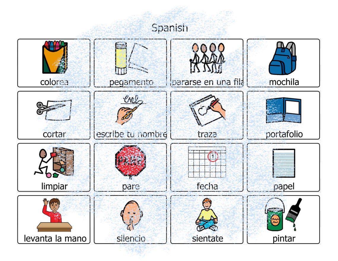 Visual Cue Cards for Classroom Directions in English and Spanish - Etsy