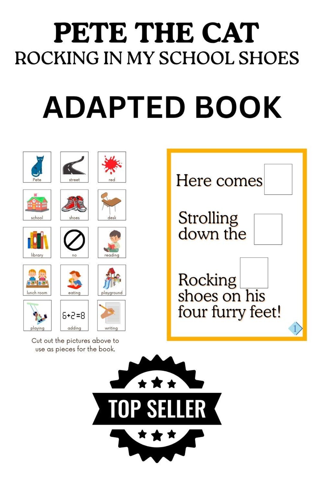 Pete the Cat: Rocking in My School Shoes Adapted Book for Speech ...