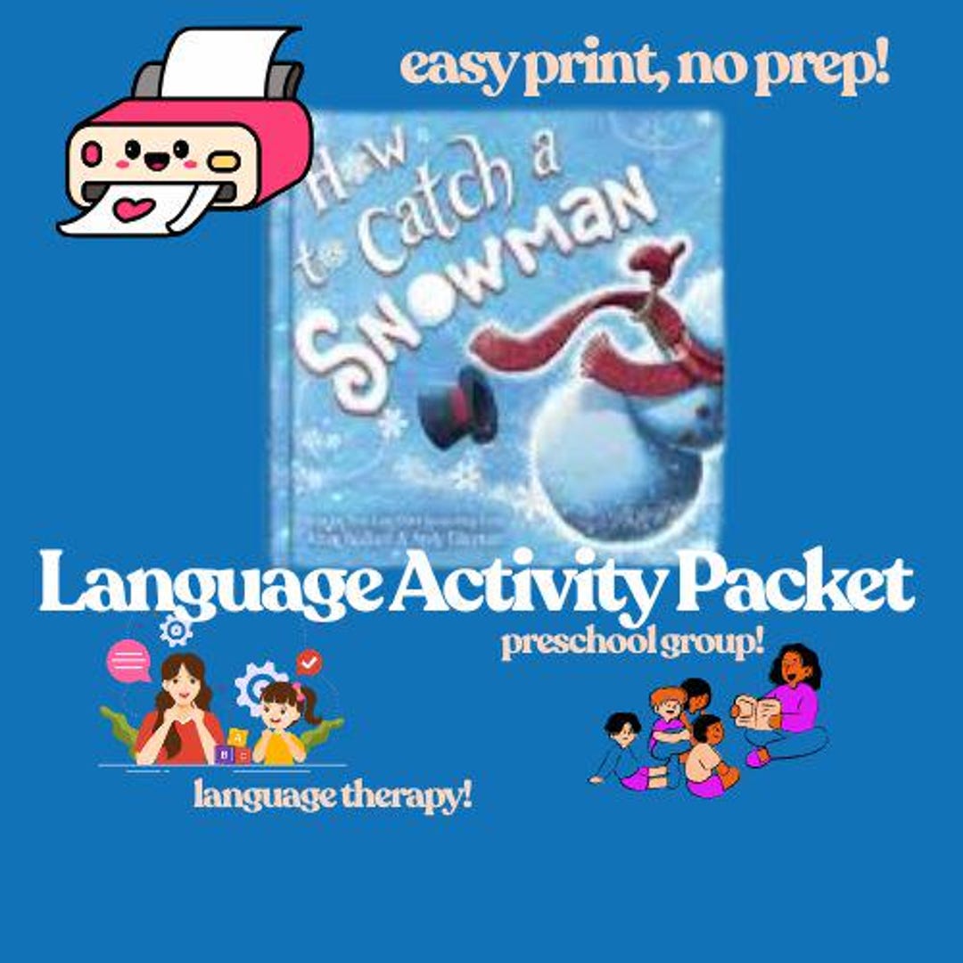 How to Catch a Snowman Book Companion |winter Speech Therapy Language ...