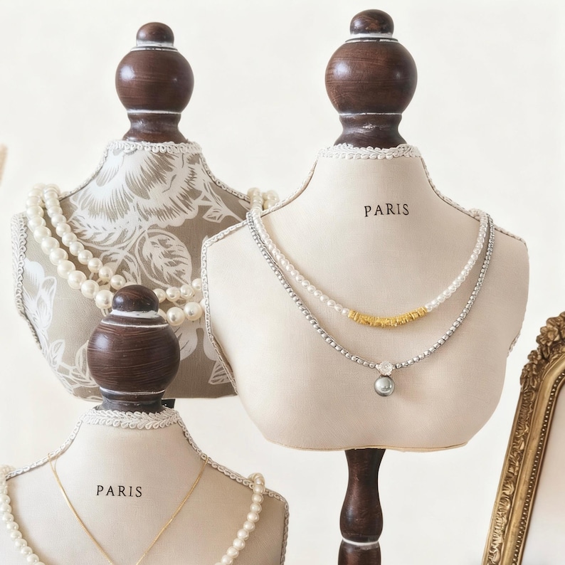 Baroque Jewelry Mannequin Bust Display Stand: Necklace Earring Holder ...