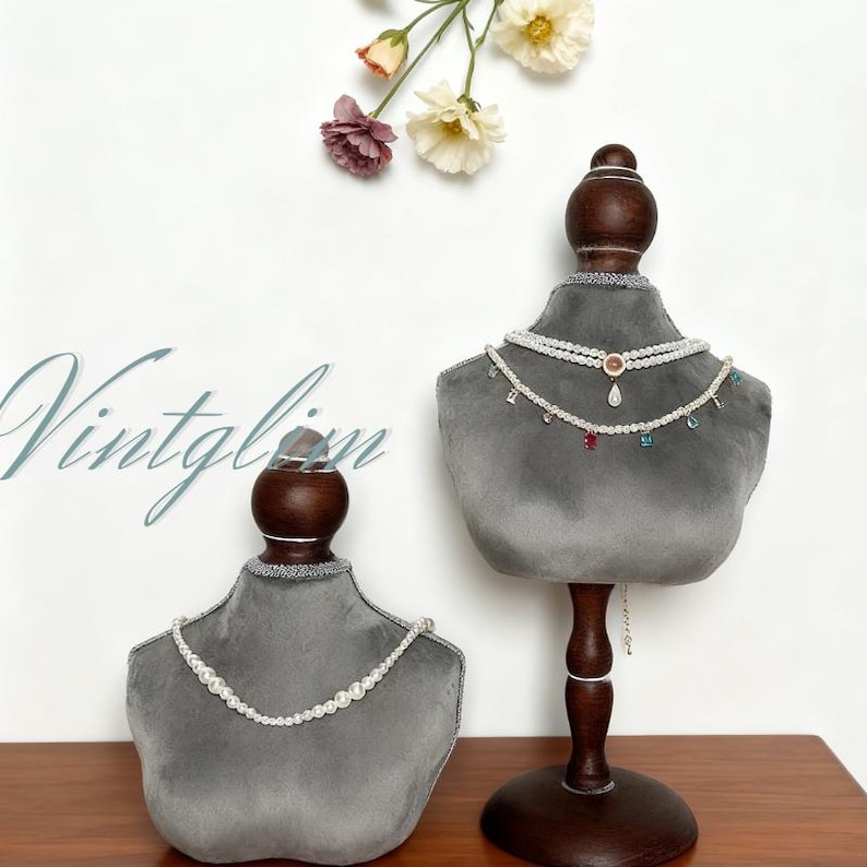 Baroque Mannequin Bust Display Necklace Holder Display(gray/green/red ...