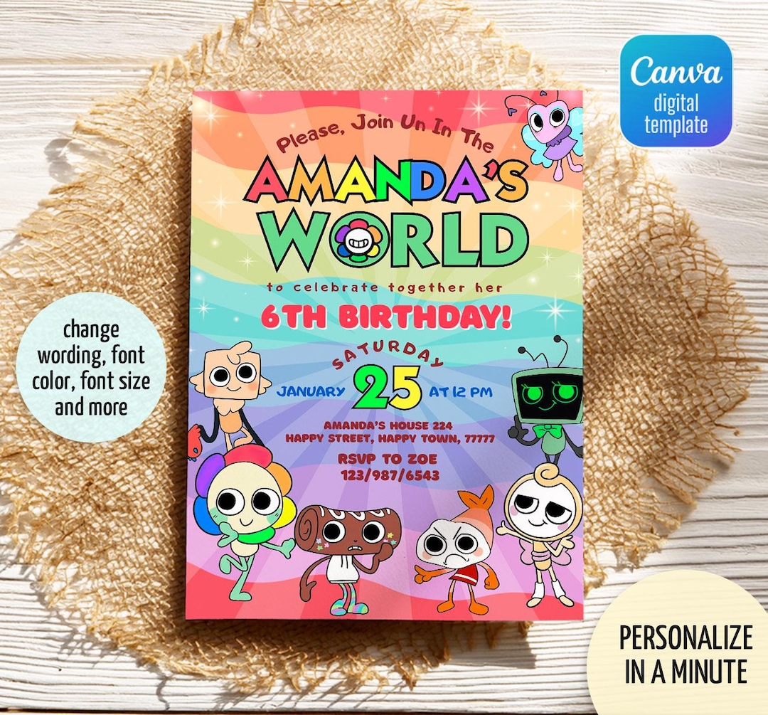 Dandy's World Birthday Invitation, Dandy Twisted Toon Birthday ...