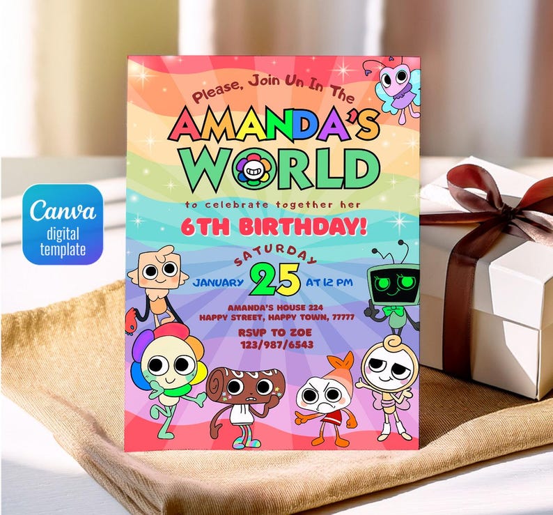 Dandy's World Birthday Invitation, Dandy Twisted Toon Birthday ...