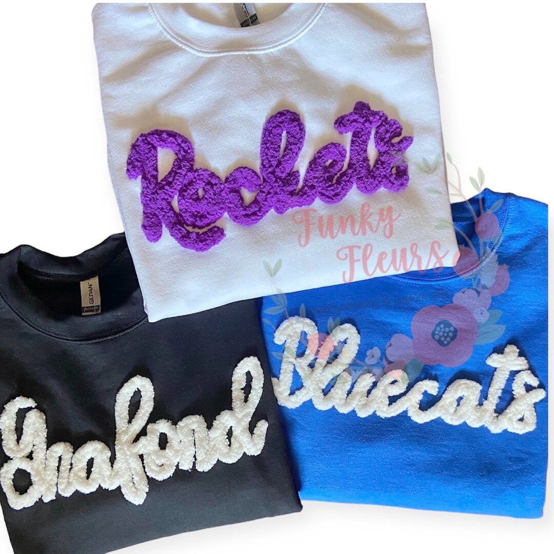 Embroidered Sweatshirt, Chenille Letter Sweatshirt, Chenille Yarn ...