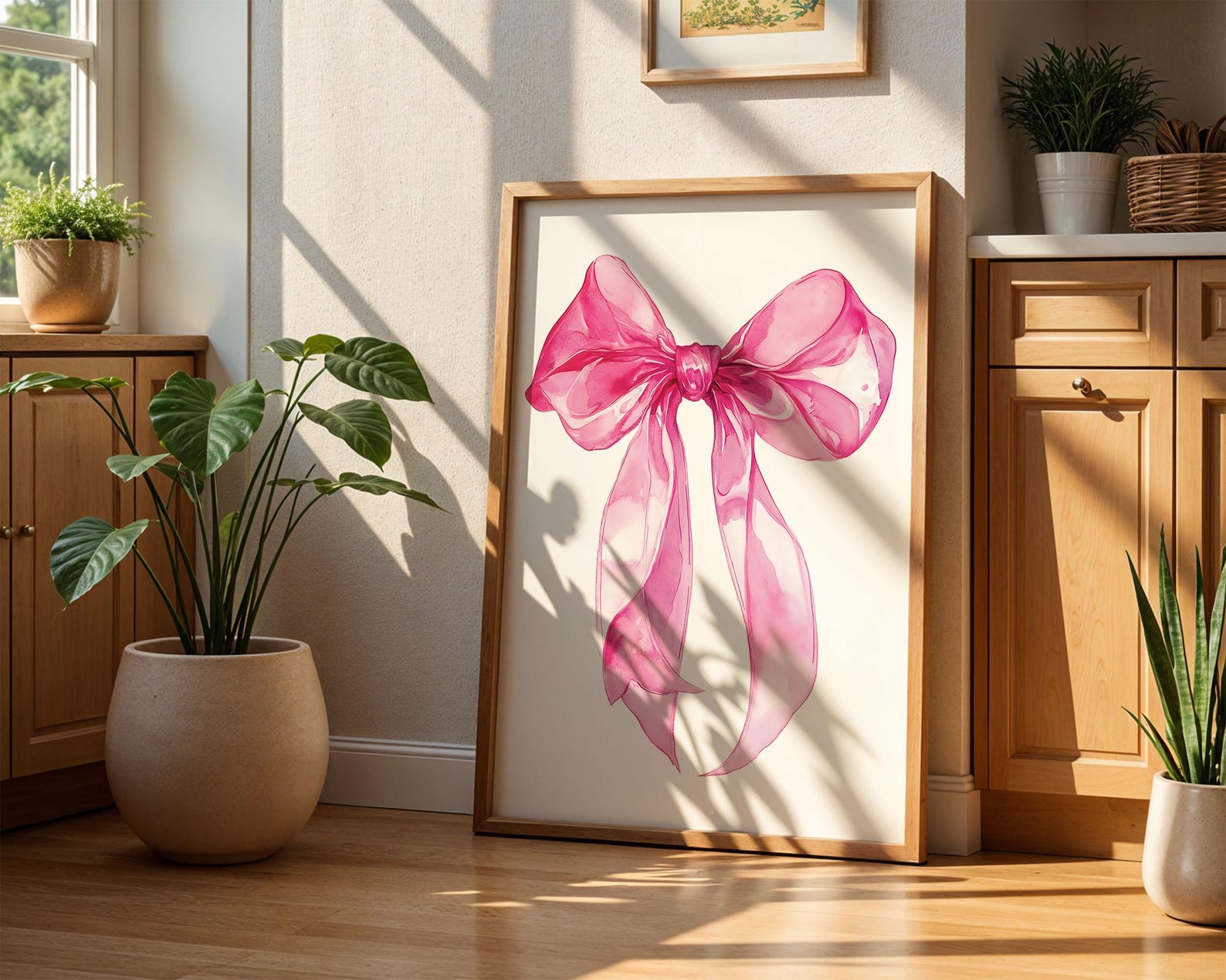 Pink Coquette Bow Wall Art, Light Pink Prints, Pink Girly Aesthetic Art ...