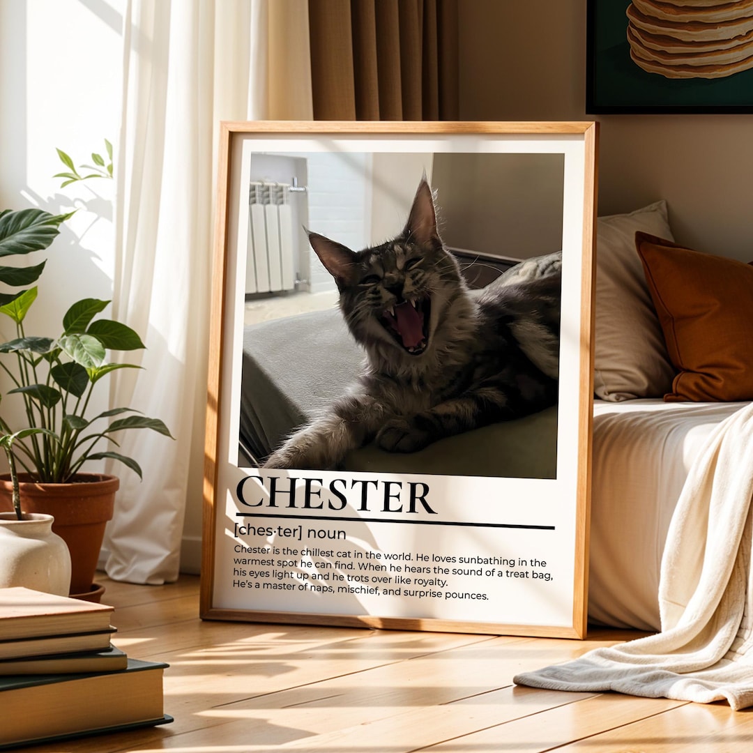 Custom Pet Photo Wall Art, Personalized Cat Lover Gift Idea, Unique ...