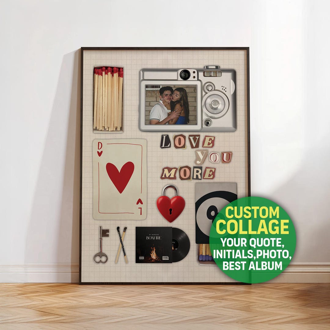 Custom Matchbox Collage Wall Art, Trendy Retro Personalized Poster ...