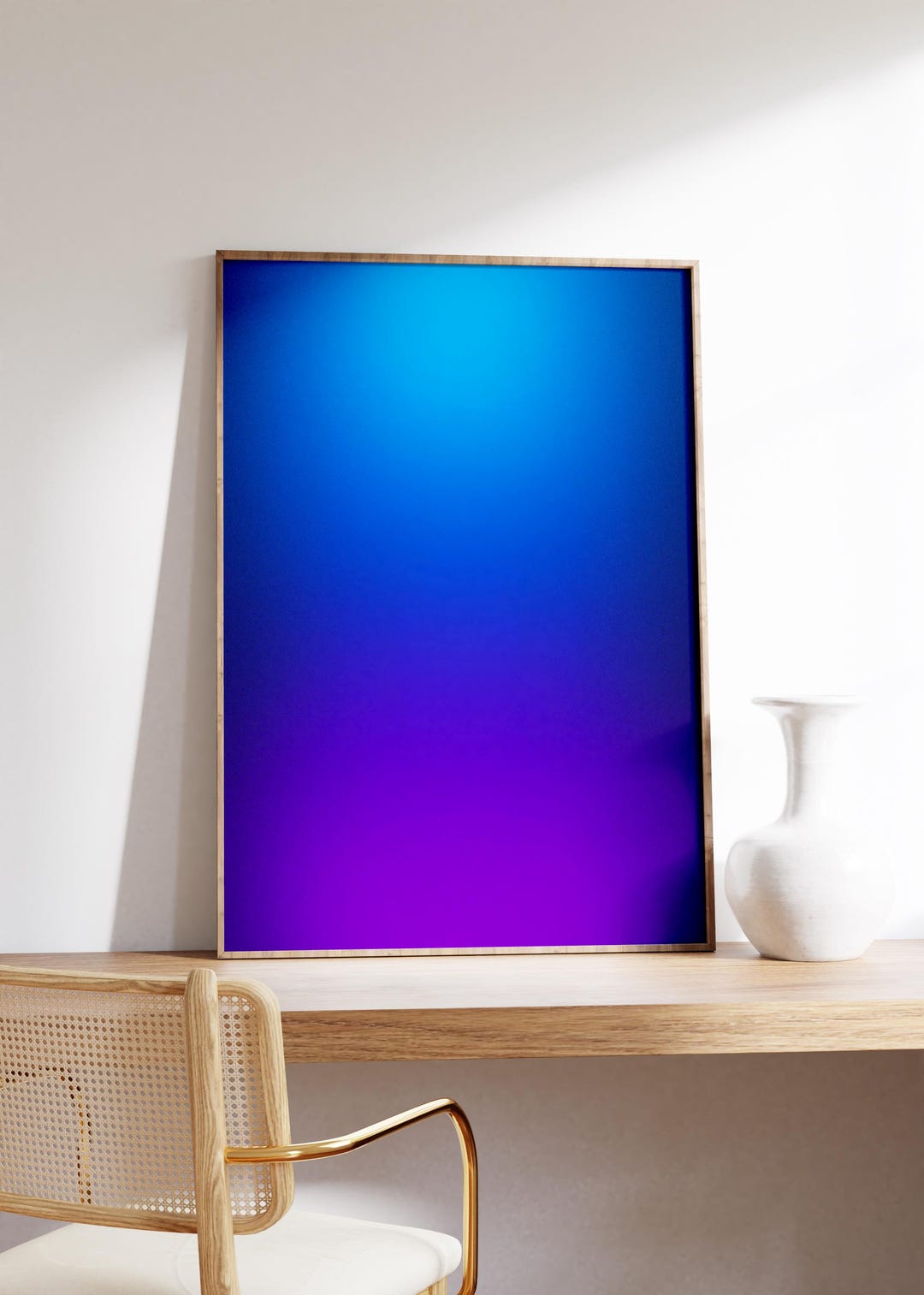 Neon Gradient Wall Art Print – Electric Blue, Neon Purple, Retro Sci-fi ...