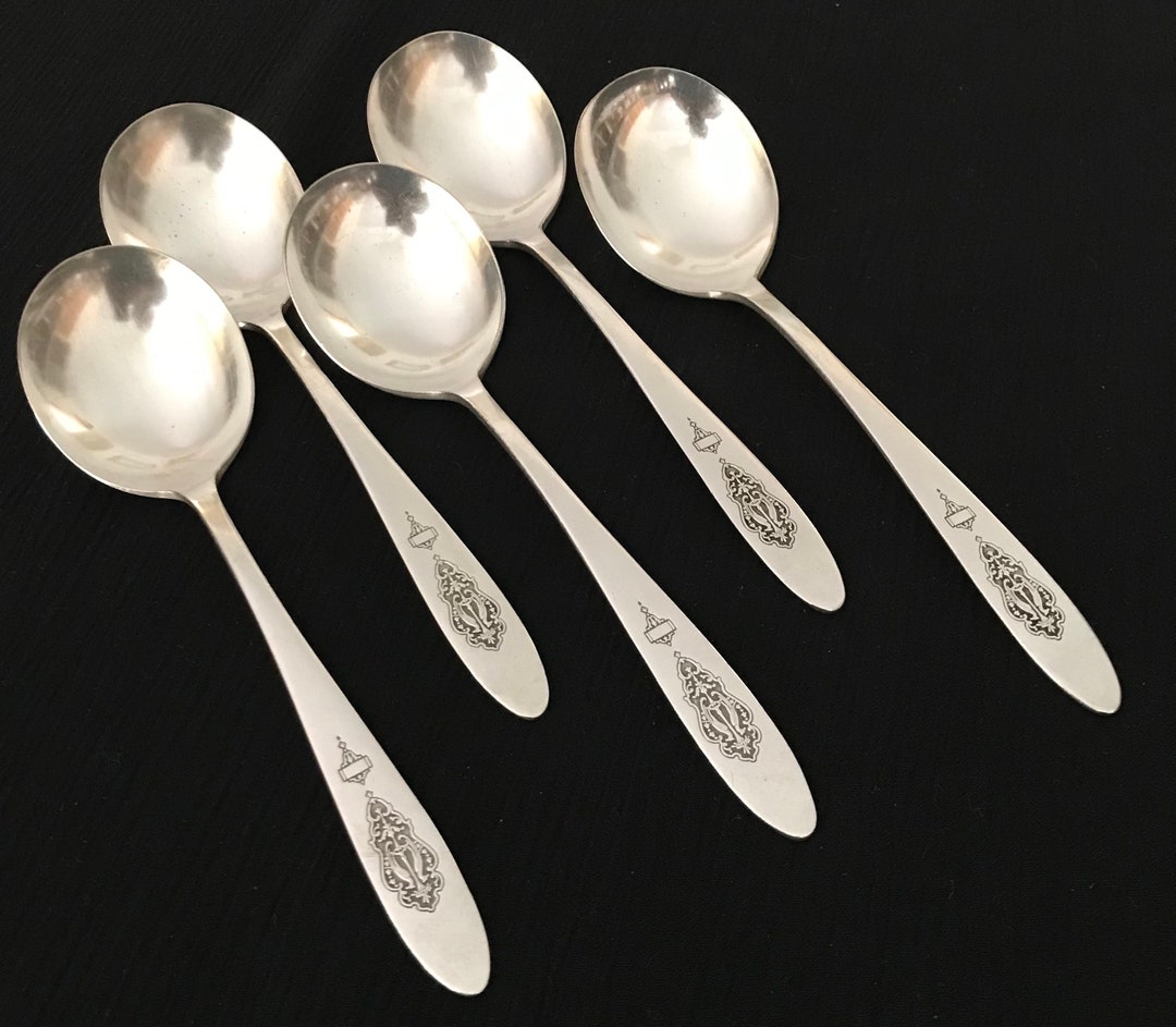 5 Antique Vintage Oneida Community Silverplate Round Bowl Gumbo Soup ...