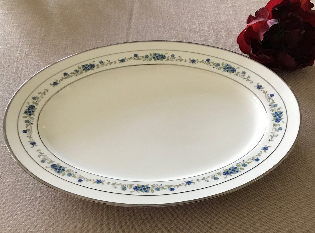 Vintage Noritake Porcelain China Oval Serving Platter Norma Pattern ...