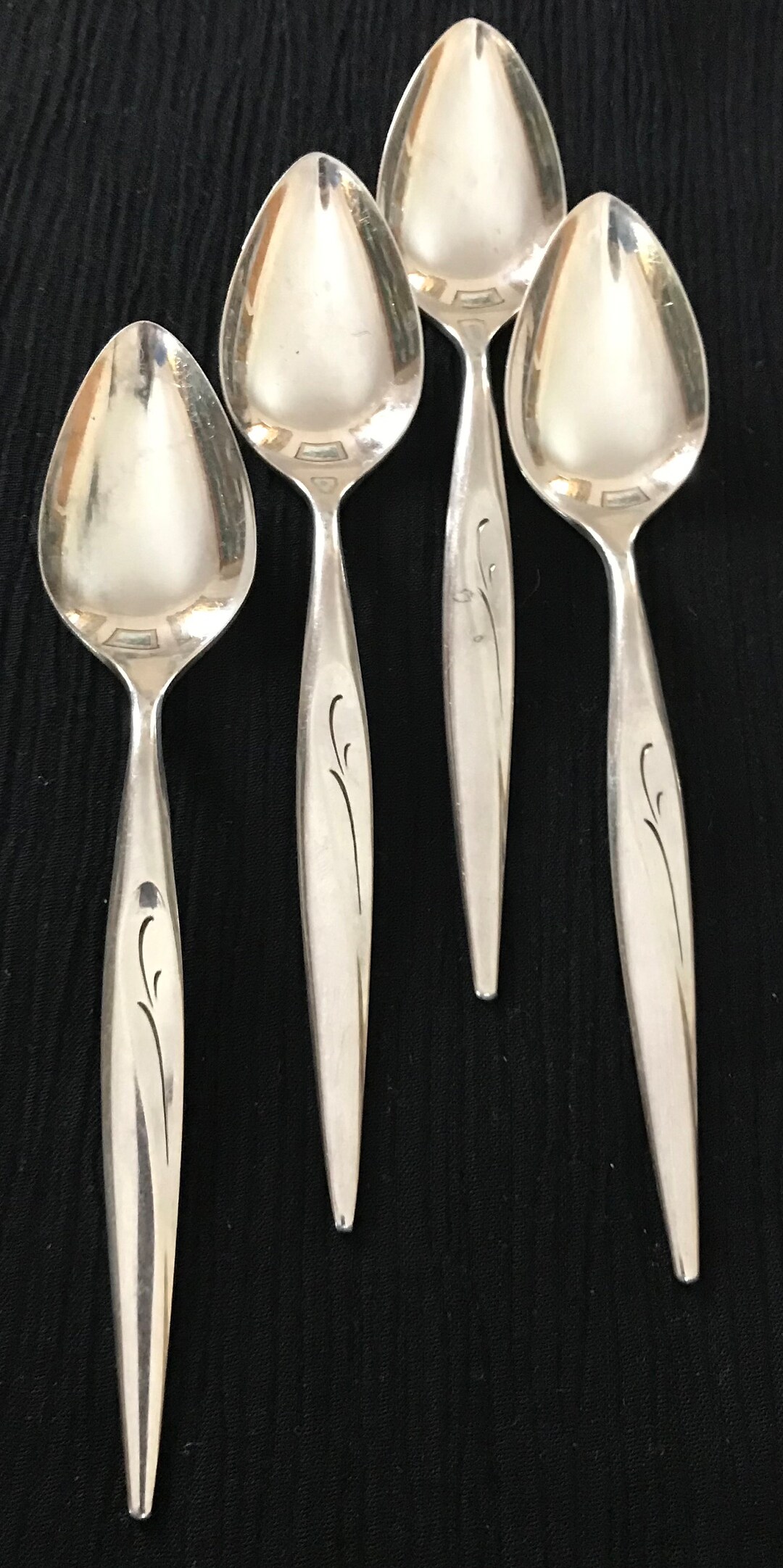 4 Vintage Oneida Community Silverplate Coffee Teaspoons Flight Pattern ...