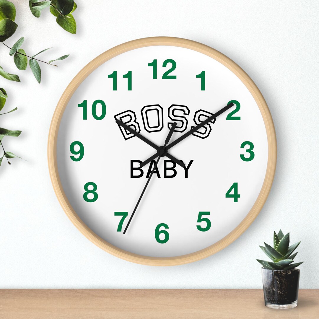 Boss Baby Wall Clock, Nursery Decor, Kids Room Essentials, Gift for New ...