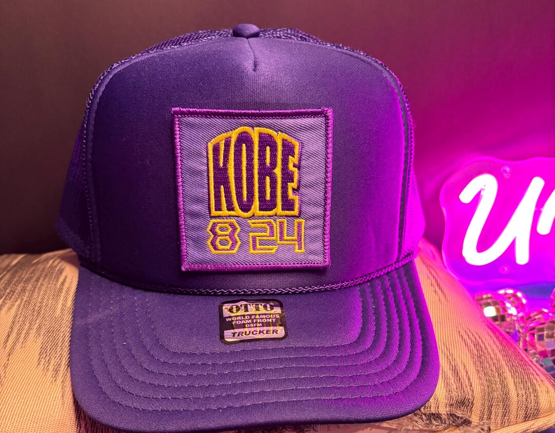 The “mamba Forever Trucker Hat | Custom Kobe 8/24 Patch | Purple & Gold ...