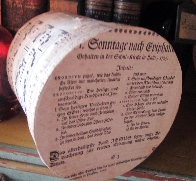 Antique Papered Band Box//large//1700's Music Paper - Etsy