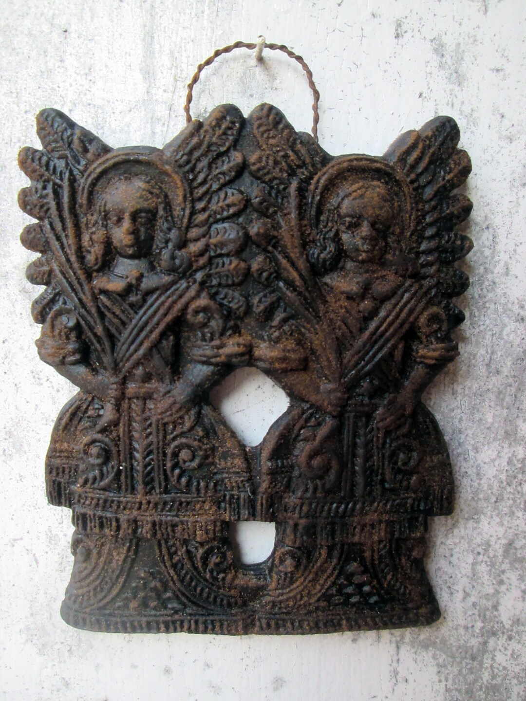 Blackened Beeswax Medieval Angels/double Angels/antique Mold/springerle ...