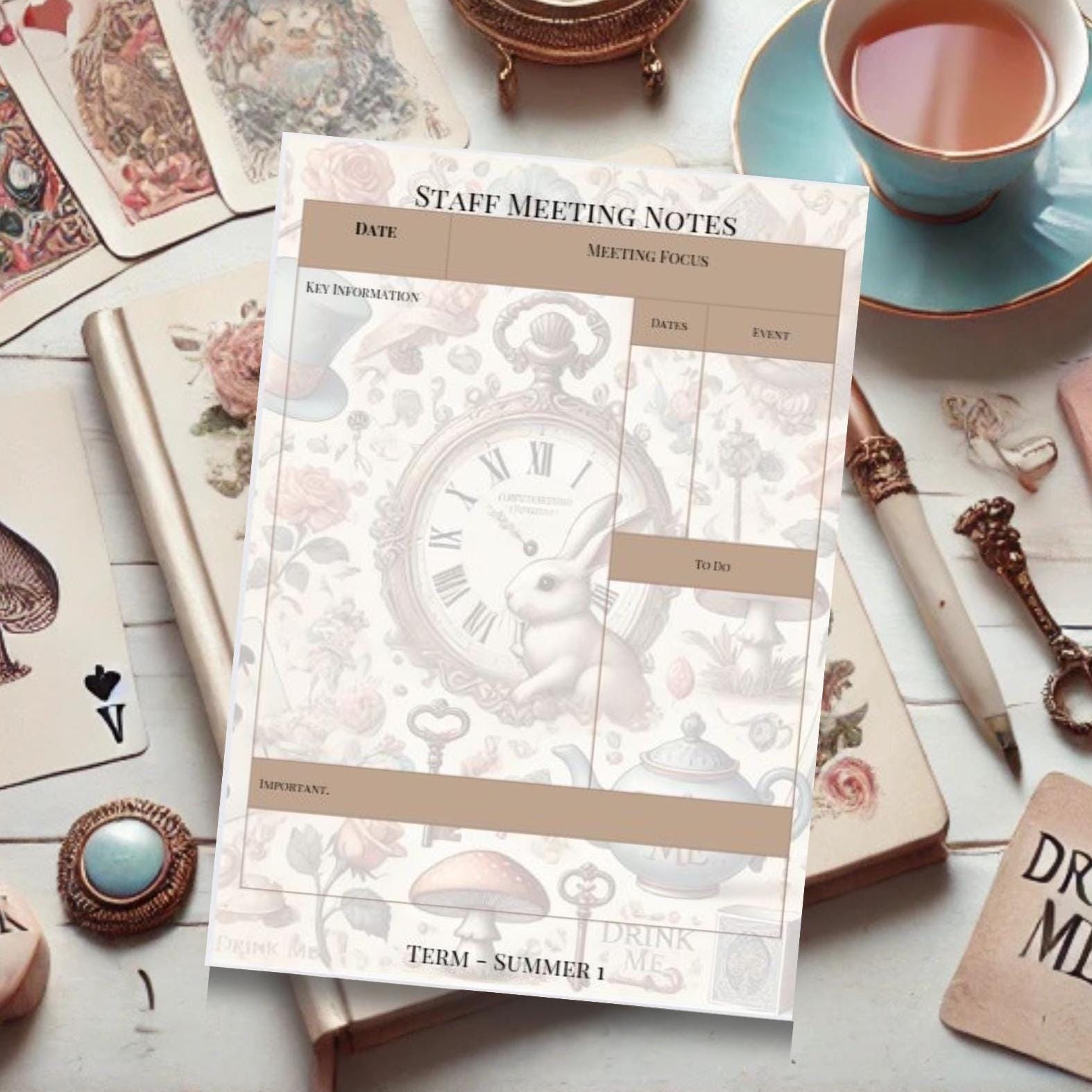 Editable Staff Meeting Notes Sheet | Printable & Canva Template ...