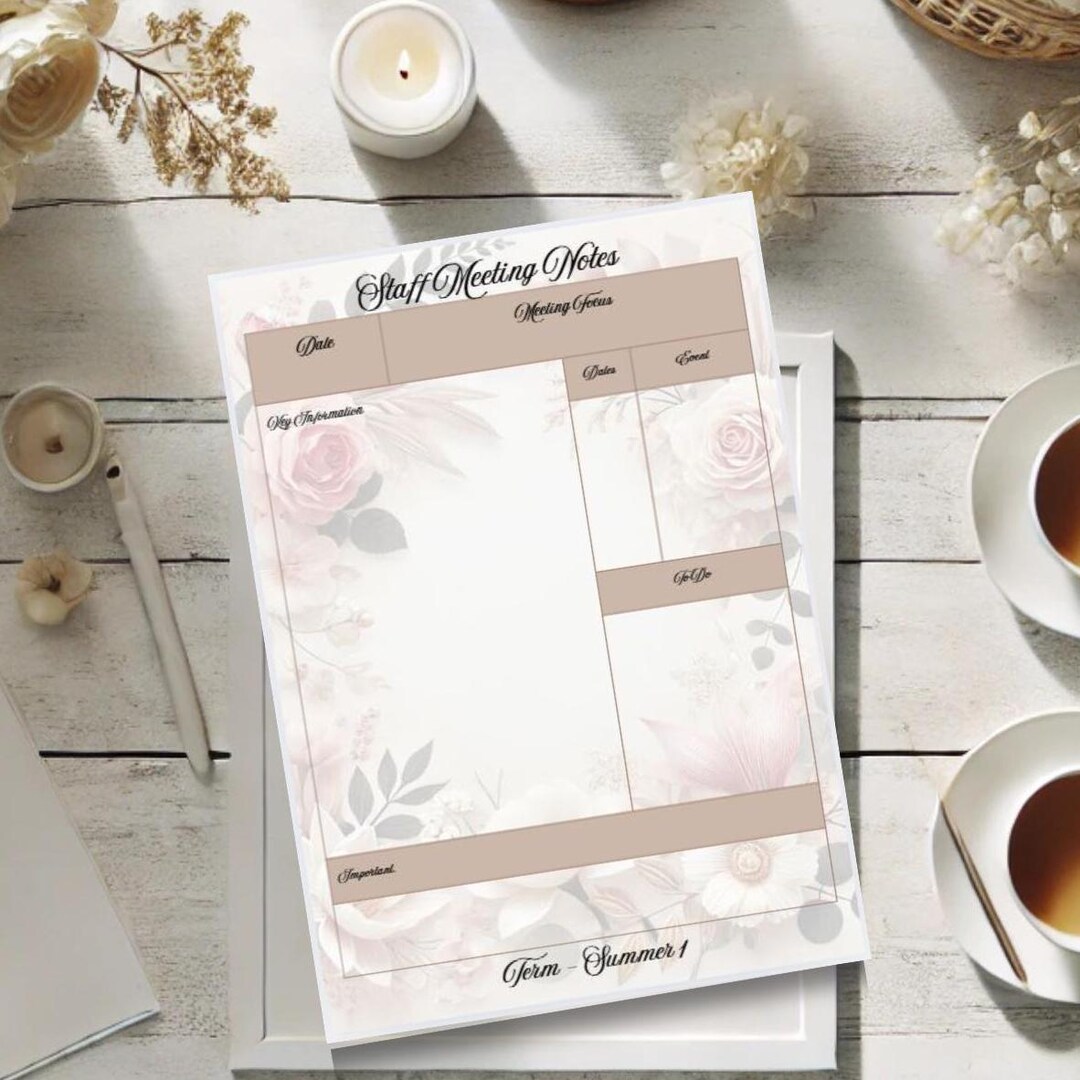 Editable Staff Meeting Notes Sheet Canva Download - Etsy