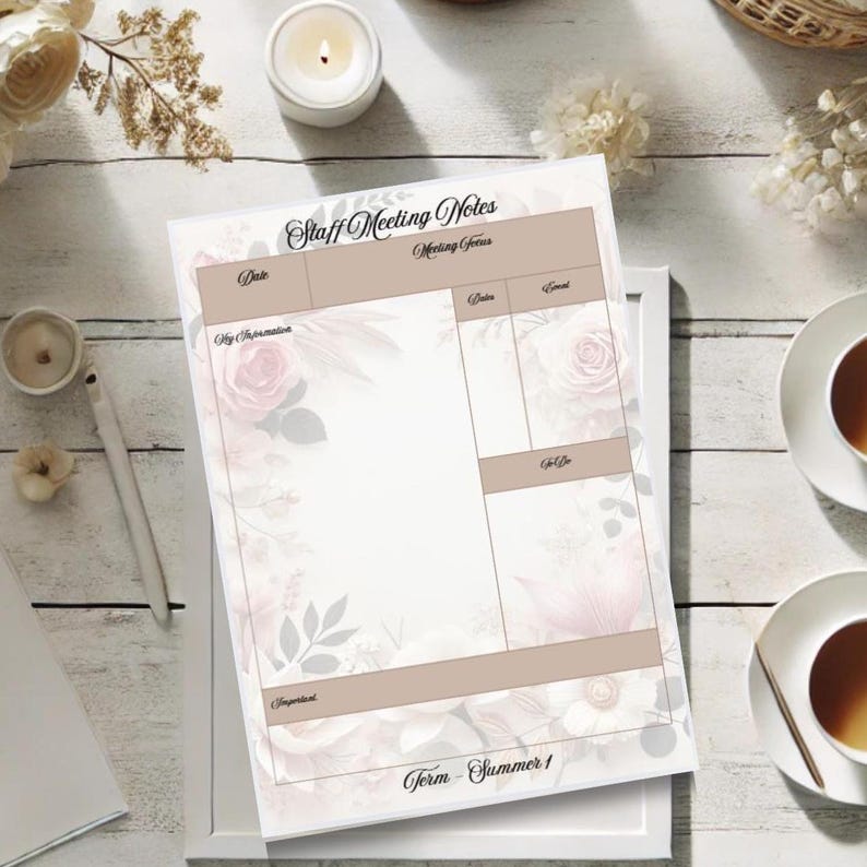 Editable Staff Meeting Notes Sheet Canva Download - Etsy Australia