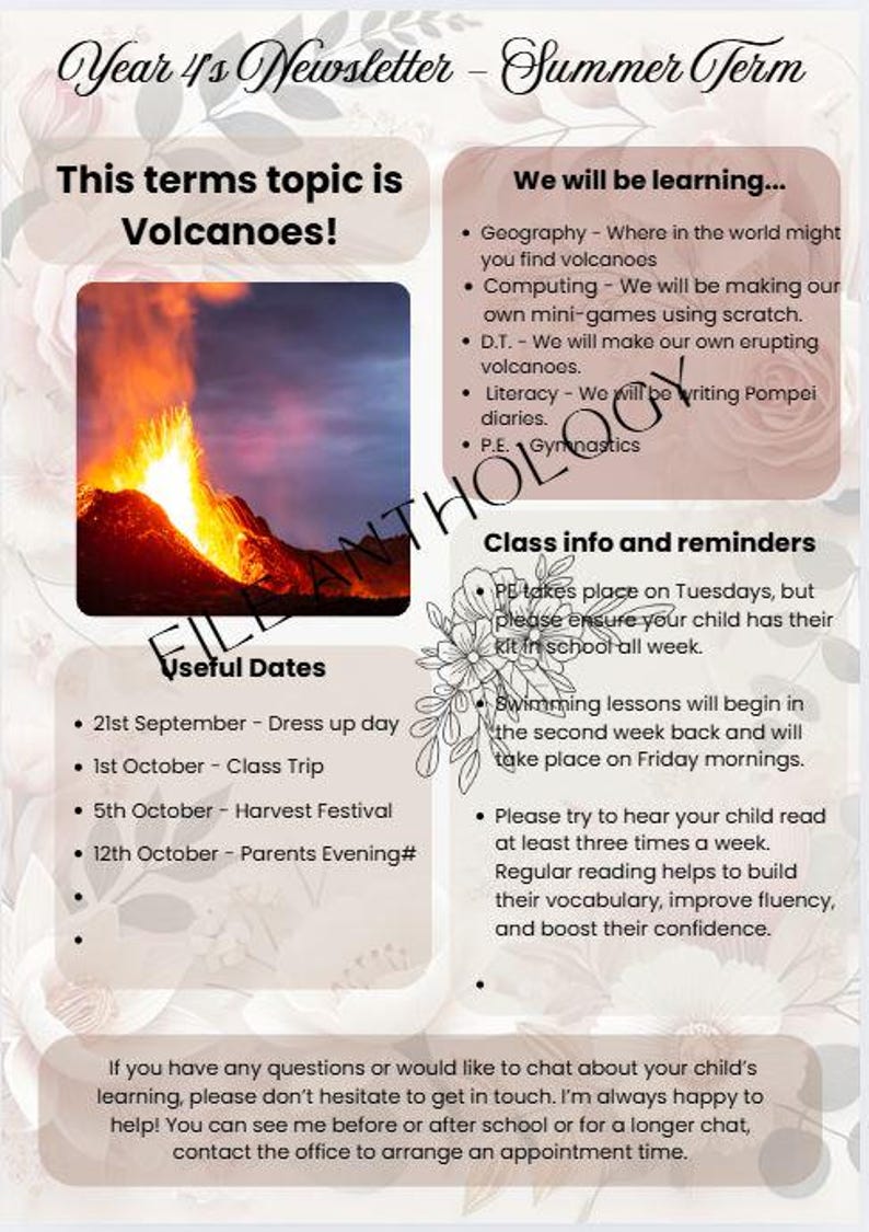 Editable Meet the Teacher & Newsletter Template Canva Download - Etsy