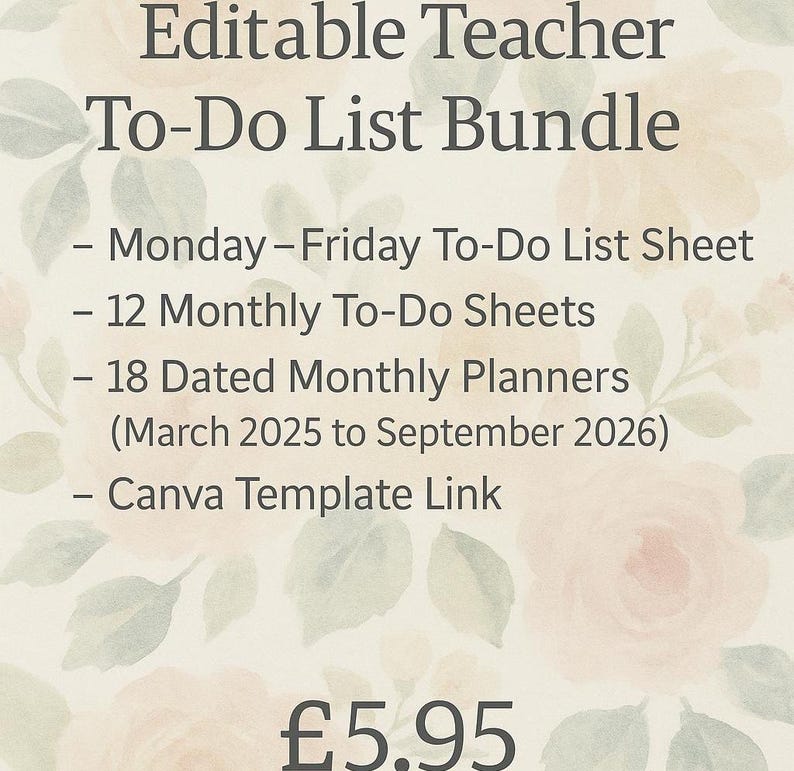 Editable Teacher To-do List Bundle With Monthly Planner Canva Download ...